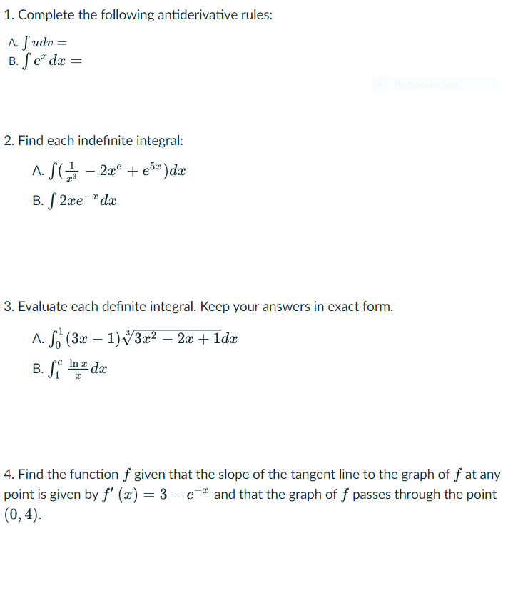 Solved Complete the following antiderivative | Chegg.com
