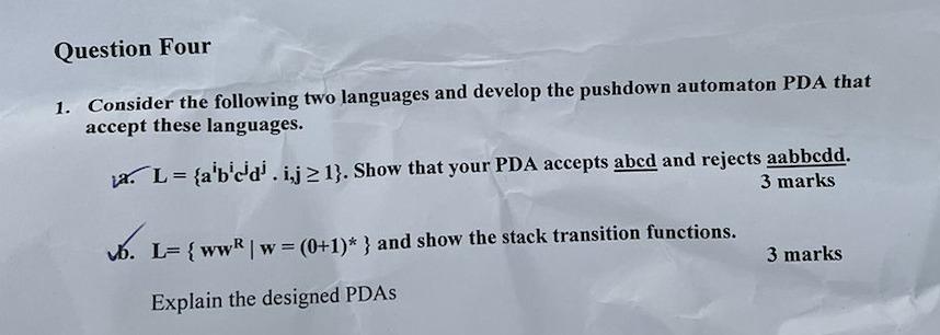 Solved Theory of Computation: Question 4 solve part A and B | Chegg.com