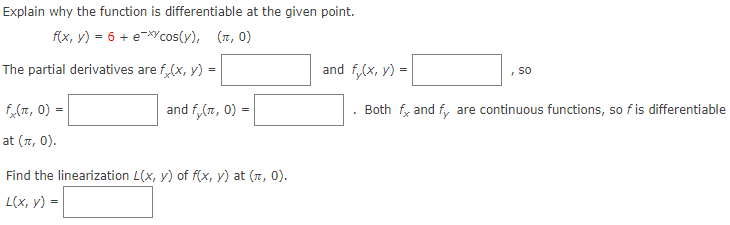 Solved Explain why the function is differentiable at the | Chegg.com
