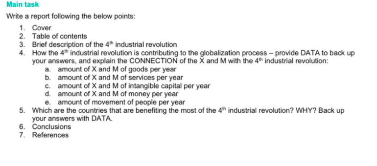 Main task Write a report following the below points: | Chegg.com