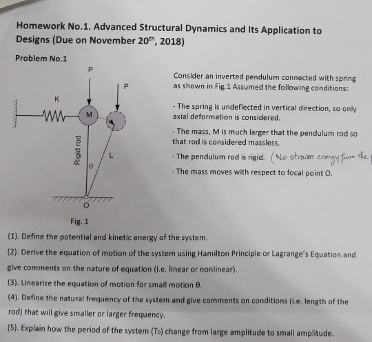 Solved Homework No.1. Advanced Structural Dynamics and Its | Chegg.com