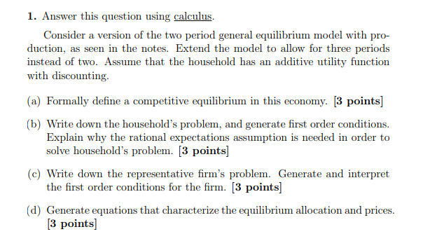 Solved 1. Answer this question using calculus. Consider a | Chegg.com