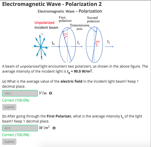 Solved Electromagnetic Wave - Polarization 2 Electromagnetic | Chegg.com