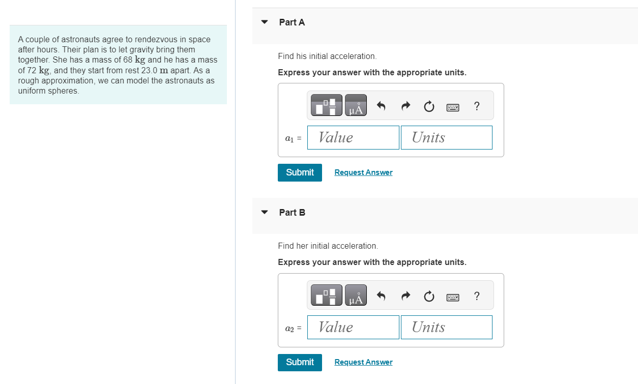 Solved A couple of astronauts agree to rendezvous in space | Chegg.com