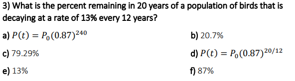 Solved 3) What is the percent remaining in 20 years of a | Chegg.com