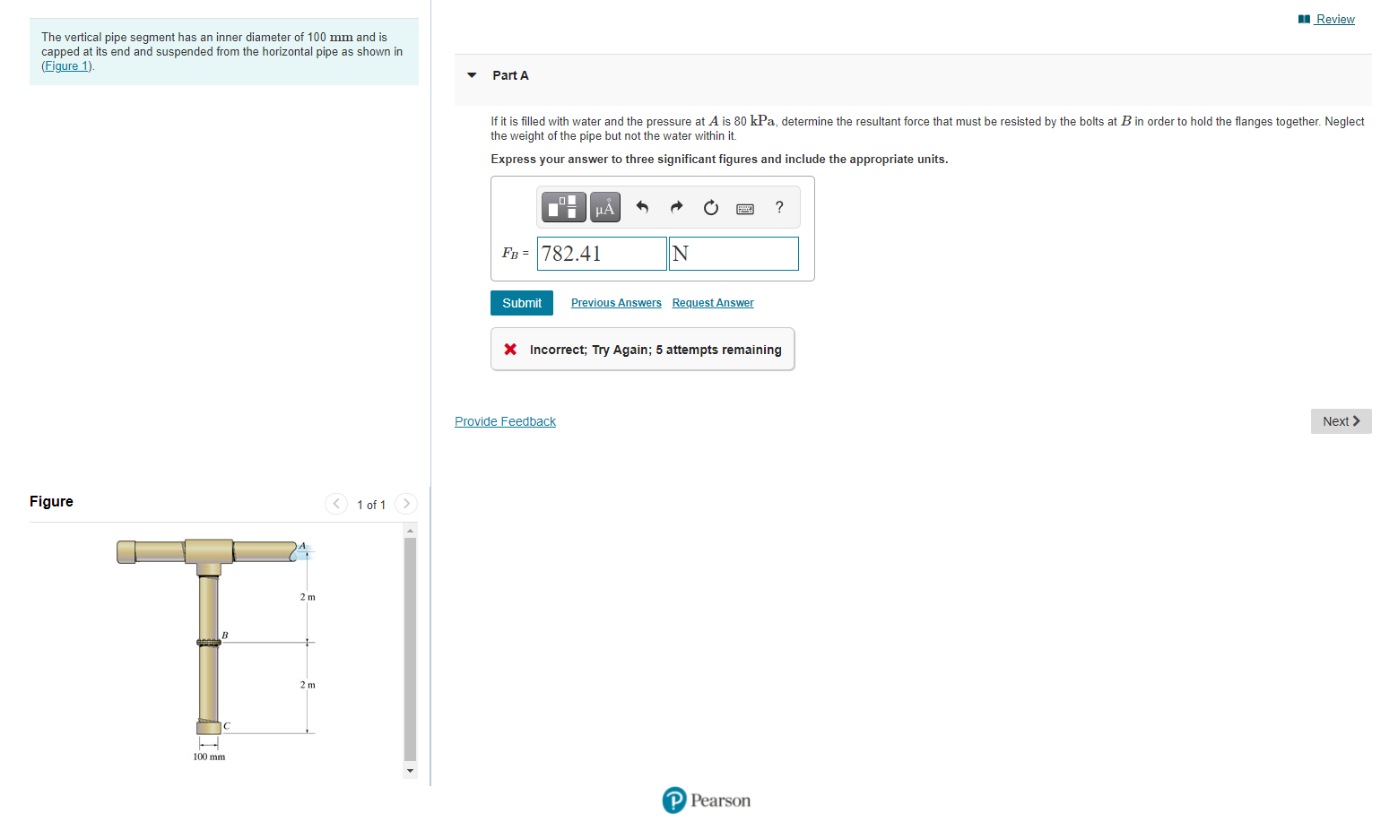 Solved u Review The vertical pipe segment has an inner | Chegg.com
