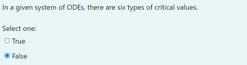 Solved In A Given System Of Odes There Are Six Types Of