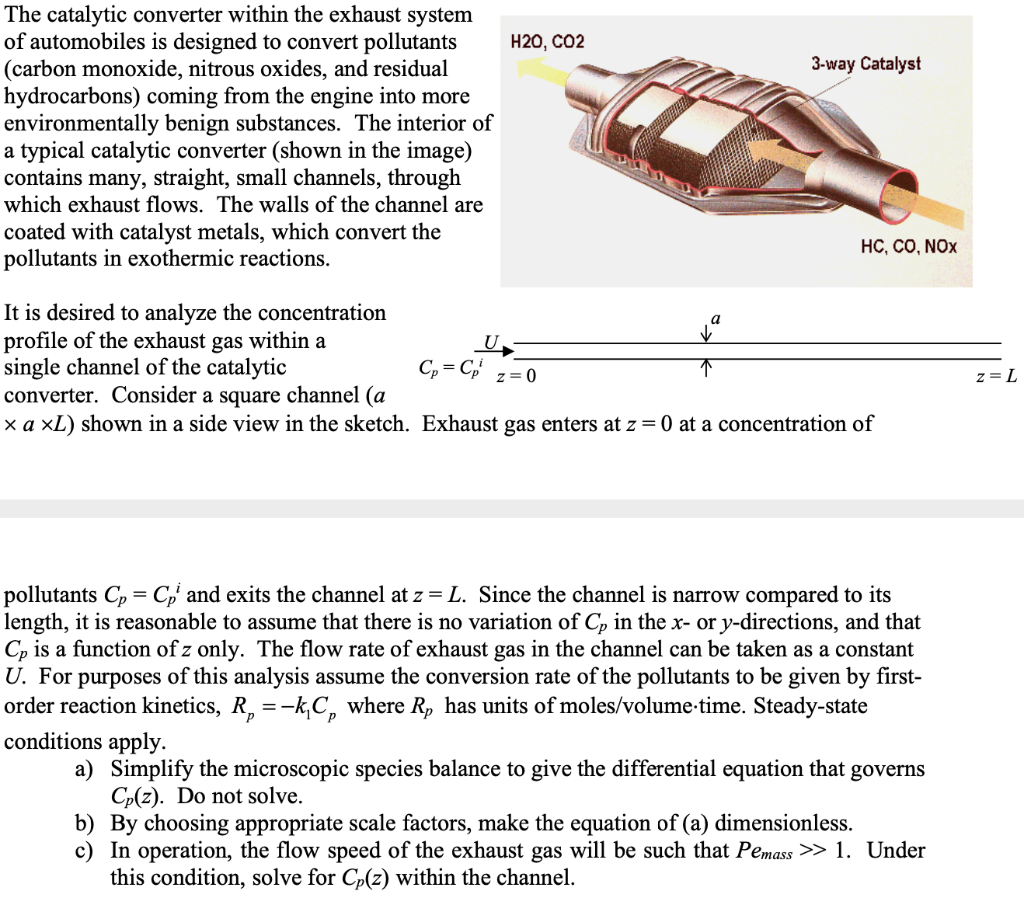 H2O, CO2 3-way Catalyst The catalytic converter | Chegg.com