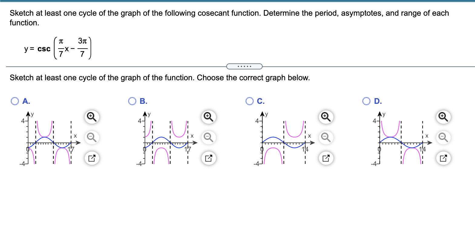 Solved Sketch at least one cycle of the graph of the | Chegg.com