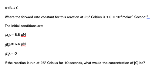 Where the forward rate constant for this reaction at | Chegg.com