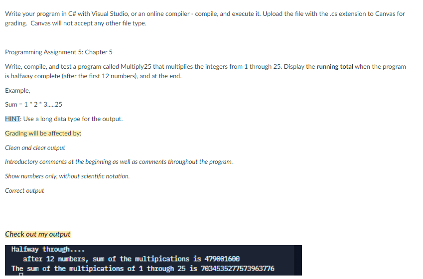 Solved Write your program in C# with Visual Studio, or an | Chegg.com