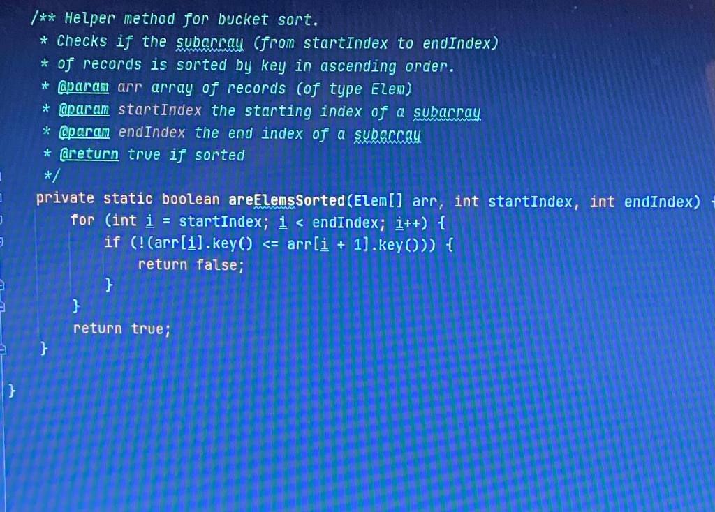 Solved // Implement sorting method. Use parameters, index, | Chegg.com