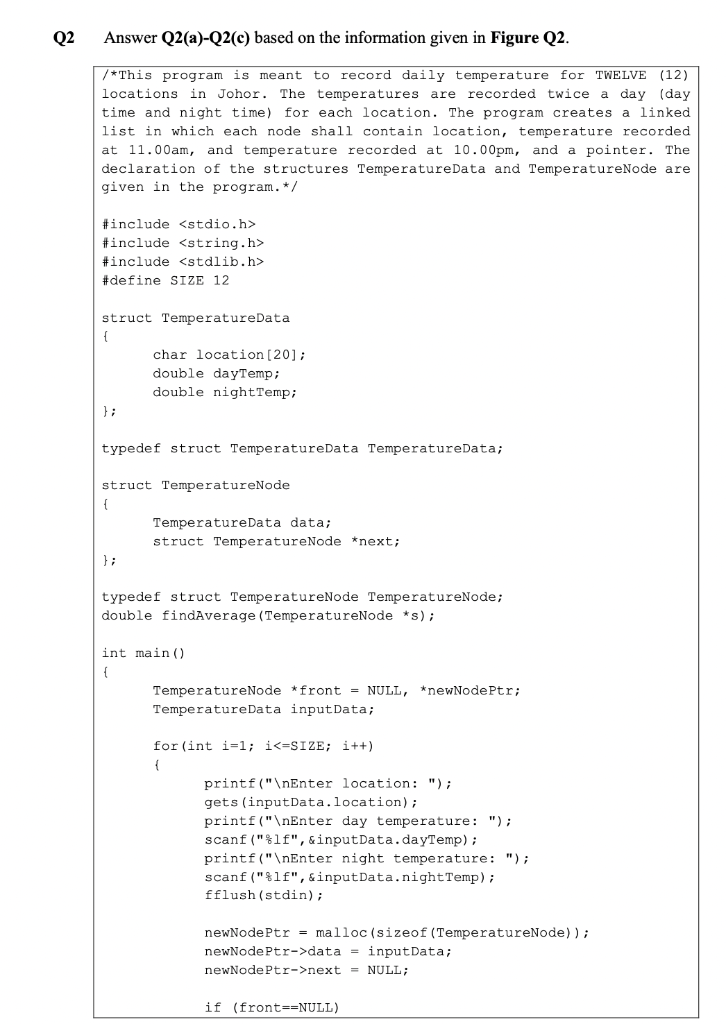 Solved Q2 Answer Q2(a)-Q2(e) based on the information given | Chegg.com
