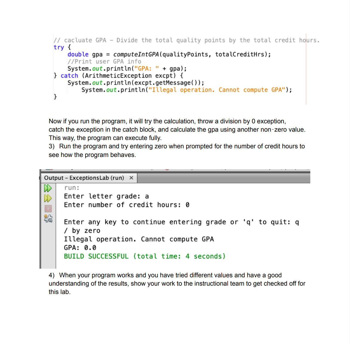 Solved ITSC 1213 - ExceptionsThis post consists of four | Chegg.com