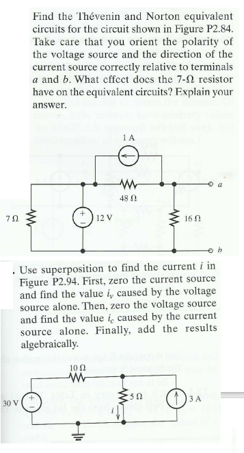 Solved Find the Thévenin and Norton equivalent circuits for | Chegg.com