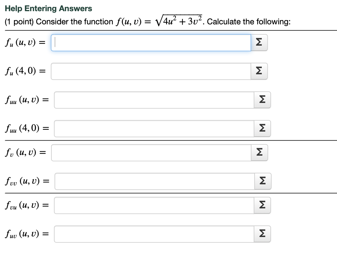Solved Help Entering Answers (1 point) Consider the function | Chegg.com