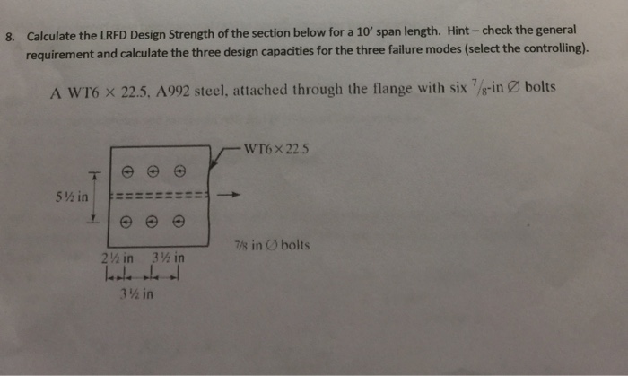 Solved Calculate the LRFD Design Strength of the section | Chegg.com