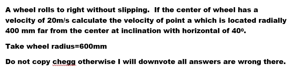 Solved A wheel rolls to right without slipping. If the | Chegg.com