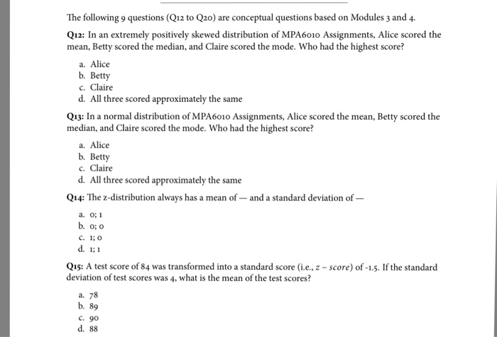 Solved The following 9 questions (Q12 to Q20) are conceptual | Chegg.com