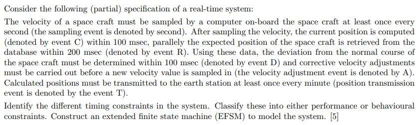 Solved Topic Real Time Systems Extended Finite State