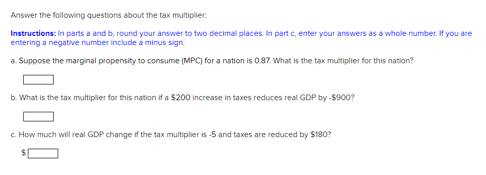 Solved Answer the following questions about the tax | Chegg.com