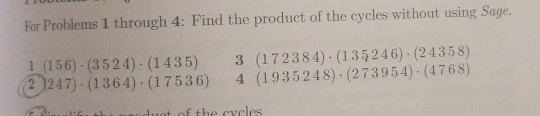 Solved For Problems 1 through 4: Find the product of the | Chegg.com