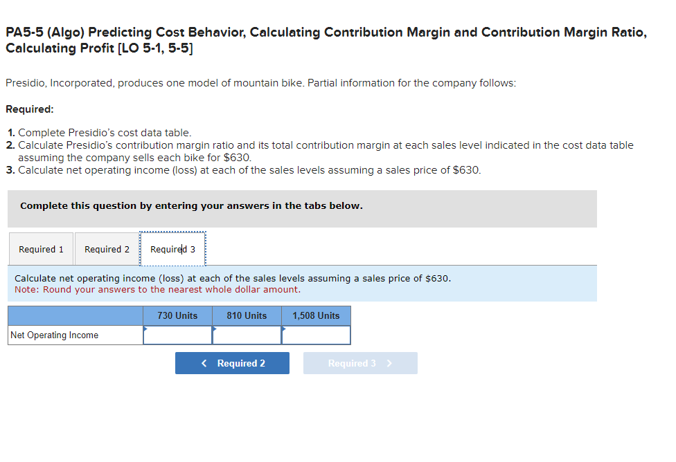 Solved PA5-5 (Algo) Predicting Cost Behavior, Calculating | Chegg.com