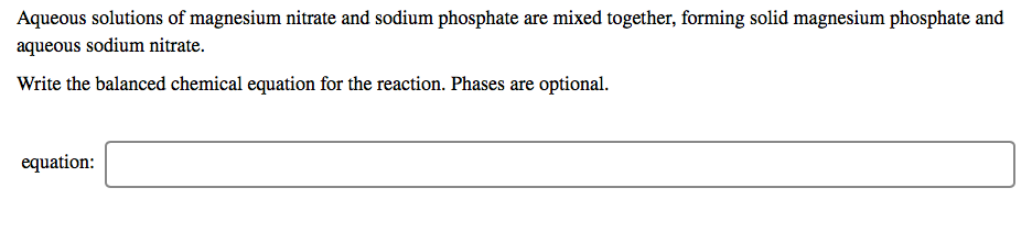 Solved Aqueous solutions of magnesium nitrate and sodium | Chegg.com
