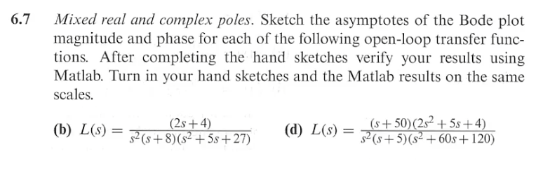 Solved .7 Mixed real and complex poles. Sketch the | Chegg.com