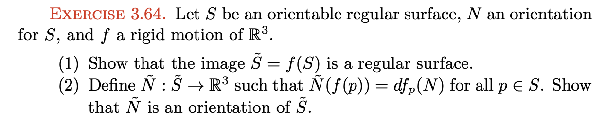 Solved EXERCISE 3.64. Let S be an orientable regular | Chegg.com