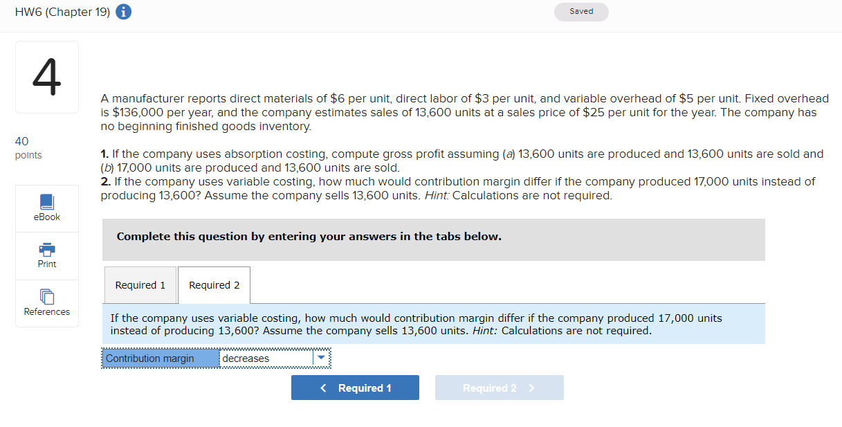 Solved HW6 (Chapter 19) Saved Help Save & Exit Submi Check | Chegg.com