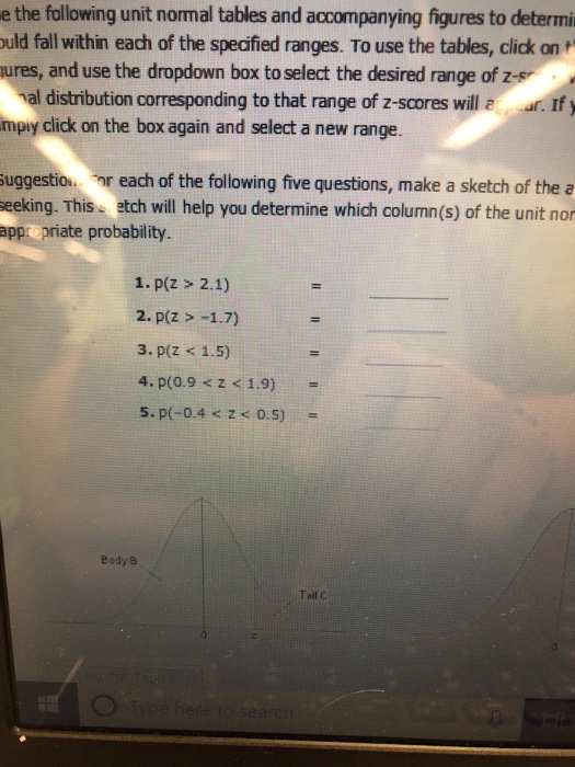 Solved e the following unit normal tables and accompanying | Chegg.com