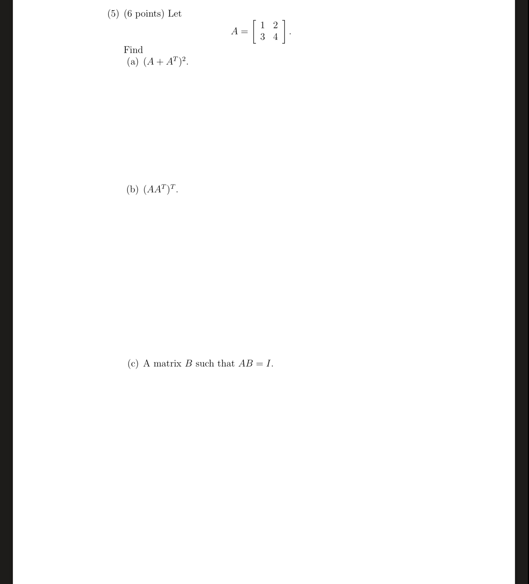 Solved (5) (6 ﻿points) | Chegg.com