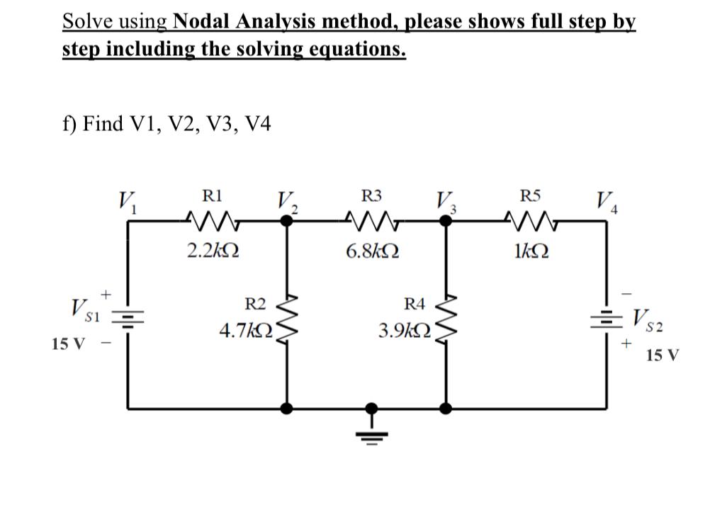 Solved Solve Using Nodal Analysis Method Please Shows Full 7322