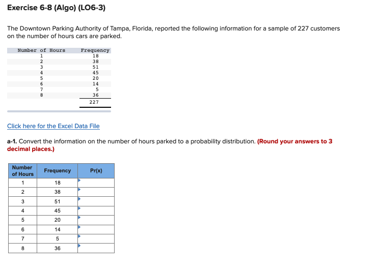 Solved Exercise 6-8 (Algo) (L06-3) The Downtown Parking | Chegg.com