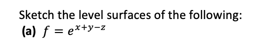 Solved Sketch the level surfaces of the following: (a) f = | Chegg.com