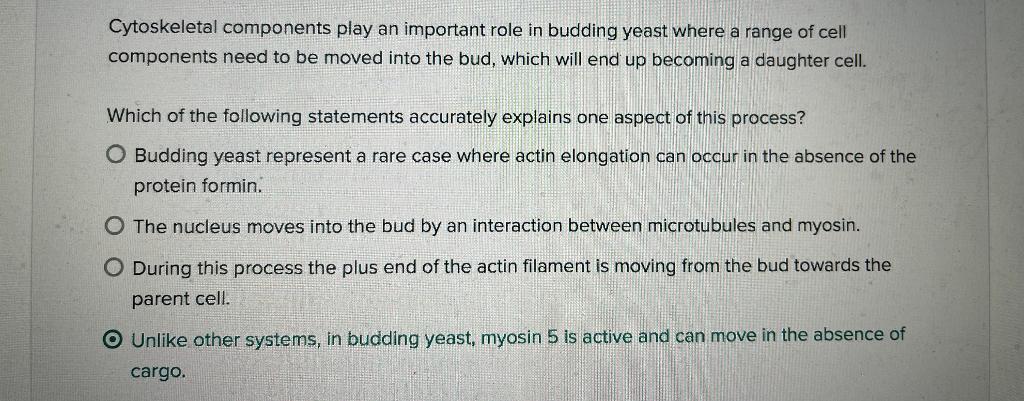 Solved Cytoskeletal components play an important role in | Chegg.com