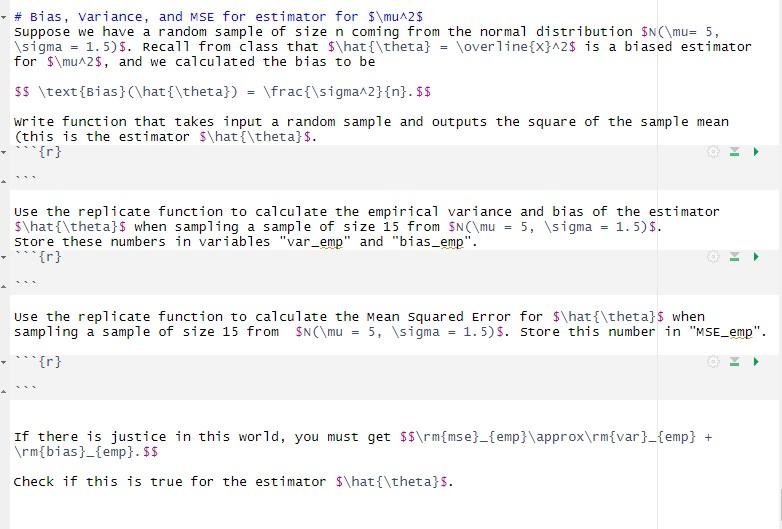Solved Bias Variance And Mse For Estimator For Mu 2
