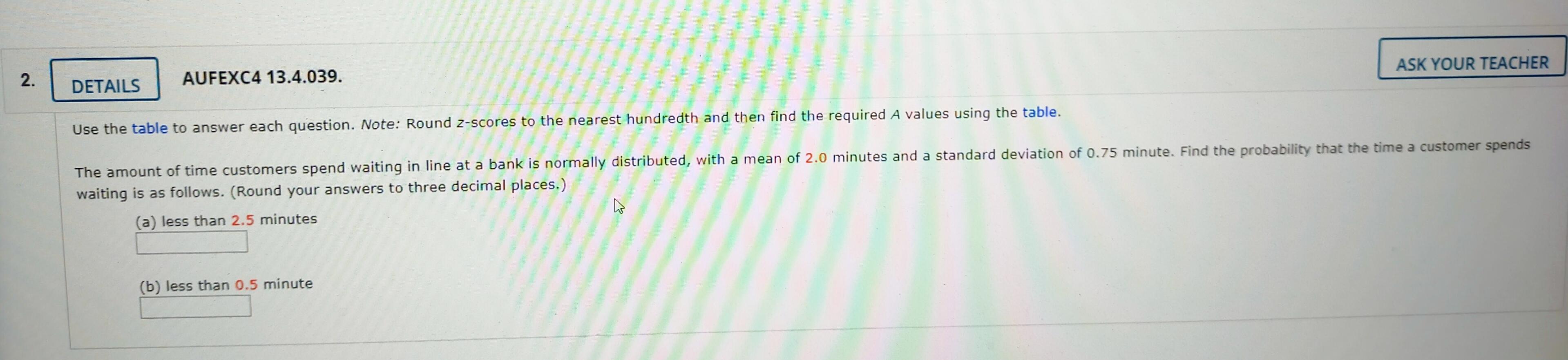 Solved ASK YOUR TEACHER 2. DETAILS AUFEXC4 13.4.039. Use the | Chegg.com