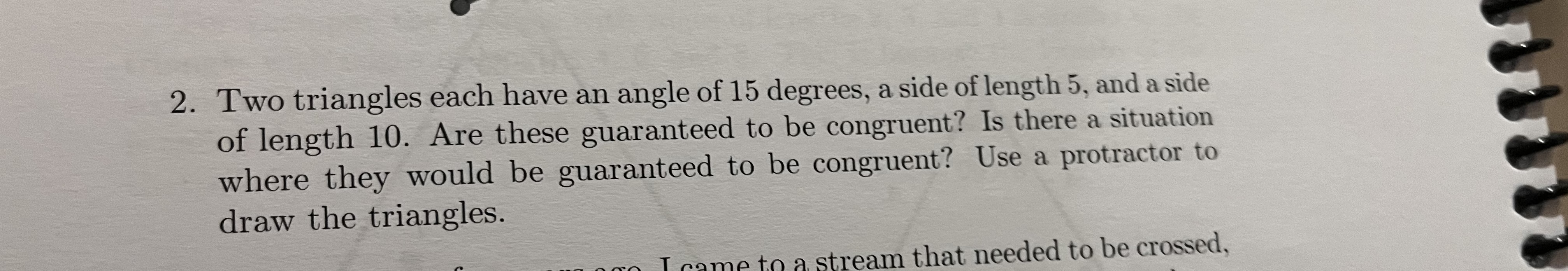 Solved 2. Two triangles each have an angle of 15 degrees, a | Chegg.com