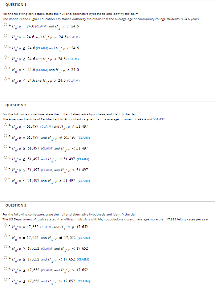 Solved For the following conjecture, state the null and | Chegg.com