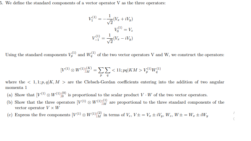 5. We define the standard components of a vector | Chegg.com