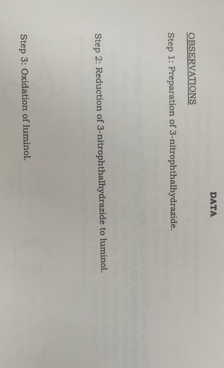 Solved DATA OBSERVATIONS Step 1: Preparation of | Chegg.com