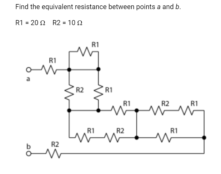 Solved Find the equivalent resistance between points a and | Chegg.com