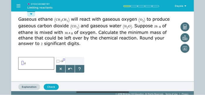 Solved O STOICHIOMETRY -Limiting reactants Daysia Gaseous | Chegg.com