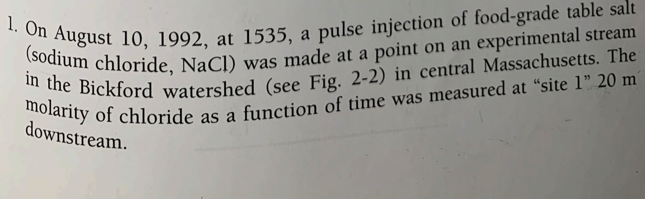 Solved 1. On August 10, 1992, at 1535, a pulse injection of | Chegg.com