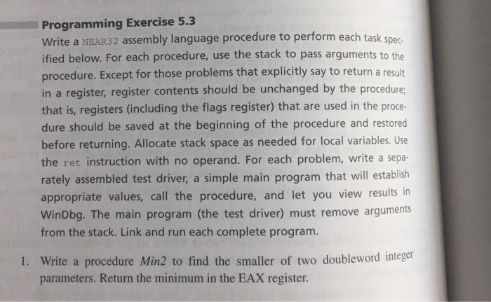 Solved Programming Exercise 53 Write A Near32 Assembly 3441