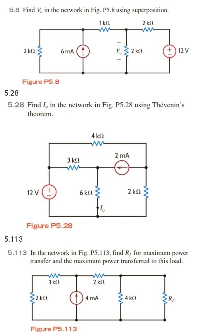 Solved 5.8 Find Vo in the network in Fig. P5.8 using | Chegg.com