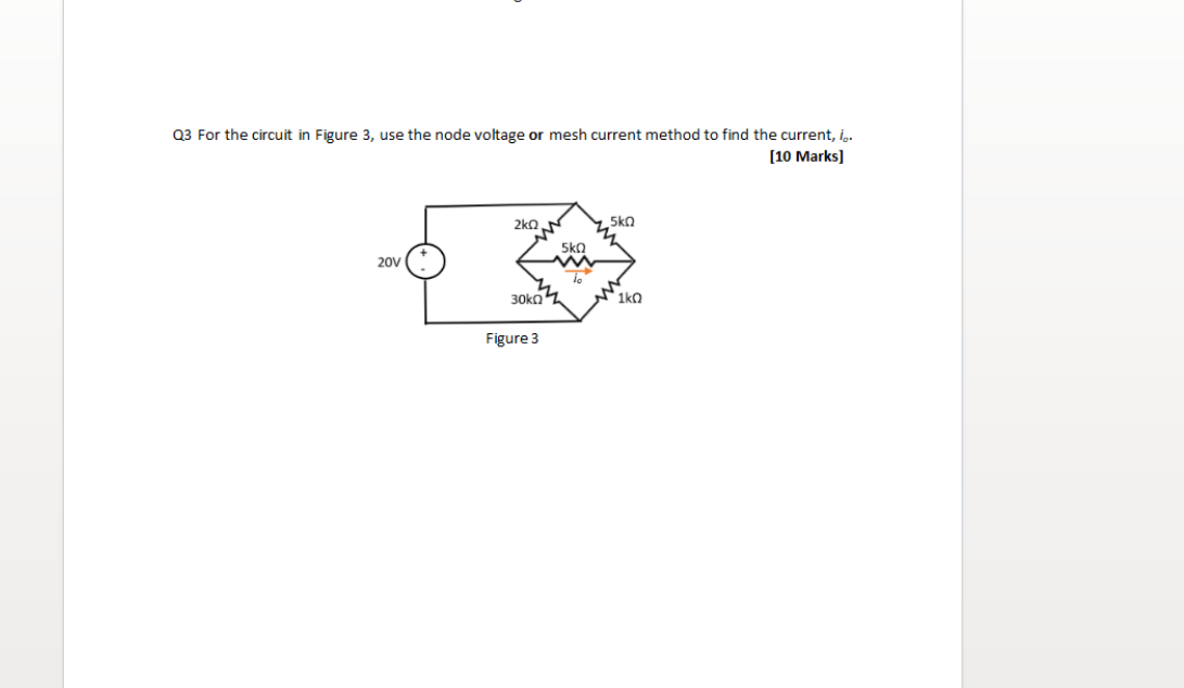 Solved Q3 For the circuit in Figure 3, use the node voltage | Chegg.com