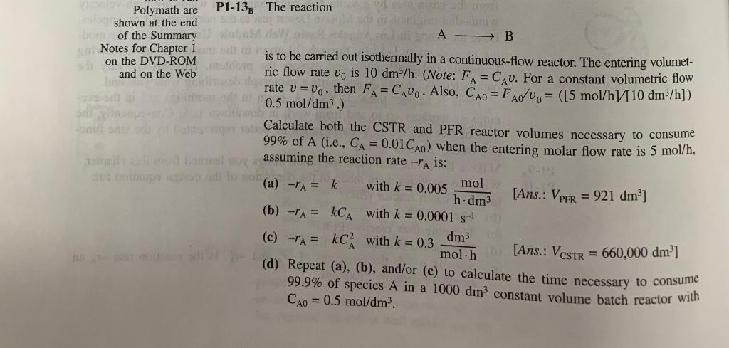 Solved Polymath are P1-13B The reaction shown at the end. | Chegg.com